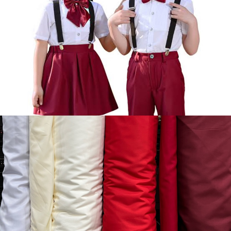 Uniform Tela for Blouse Skirt White Red Maroon (Per Yard) | Shopee ...