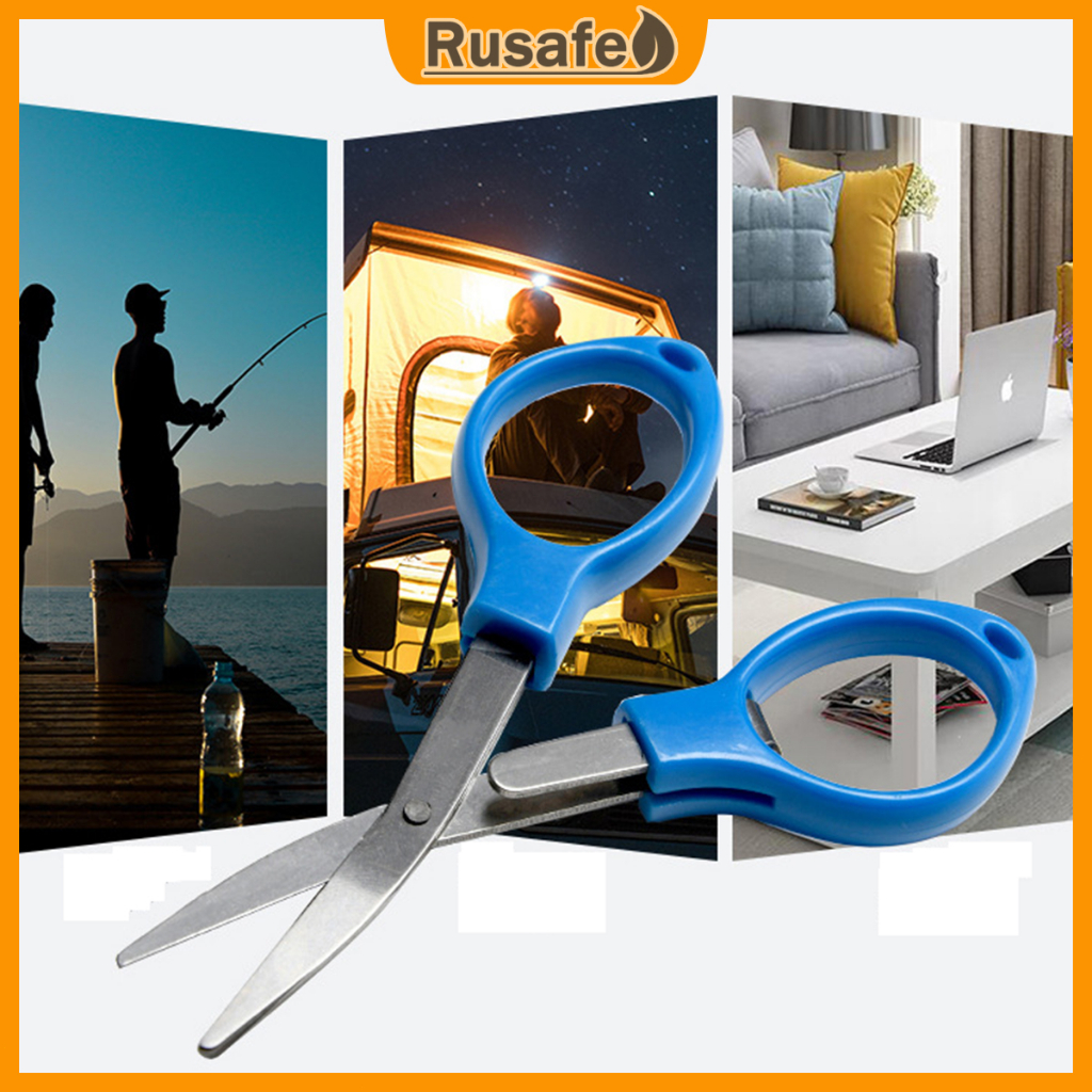 Stainless steel folding scissors travel fishing portable stretch shear ...
