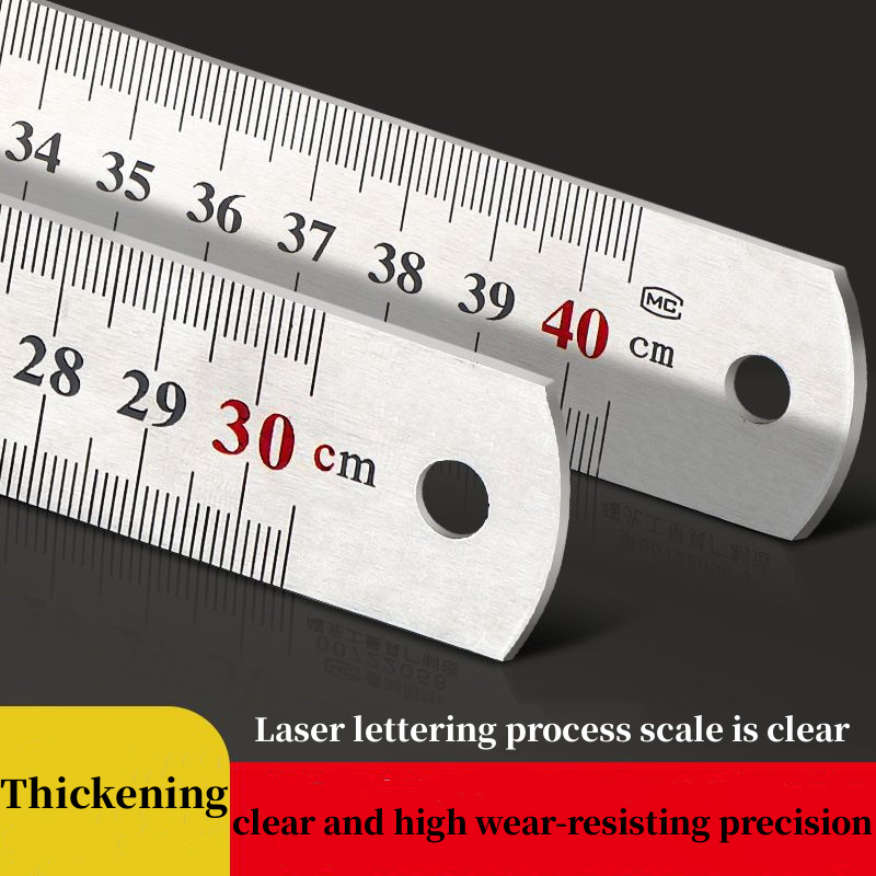 Steel ruler stainless steel thickened ruler 30/60CM student drawing ...