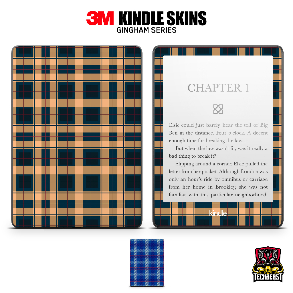 3M Gingham Patterns Kindle Paperwhite Oasis Kobo Basic PPW 4 5 Skin ( MESSAGE YOUR EBOOK MODEL ...