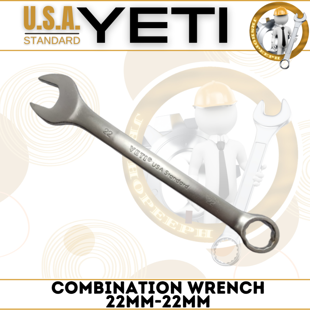Jrshopeeph Yeti Combination Wrench Yabe 22mm-22mm Chrome Vanadium Steel ...