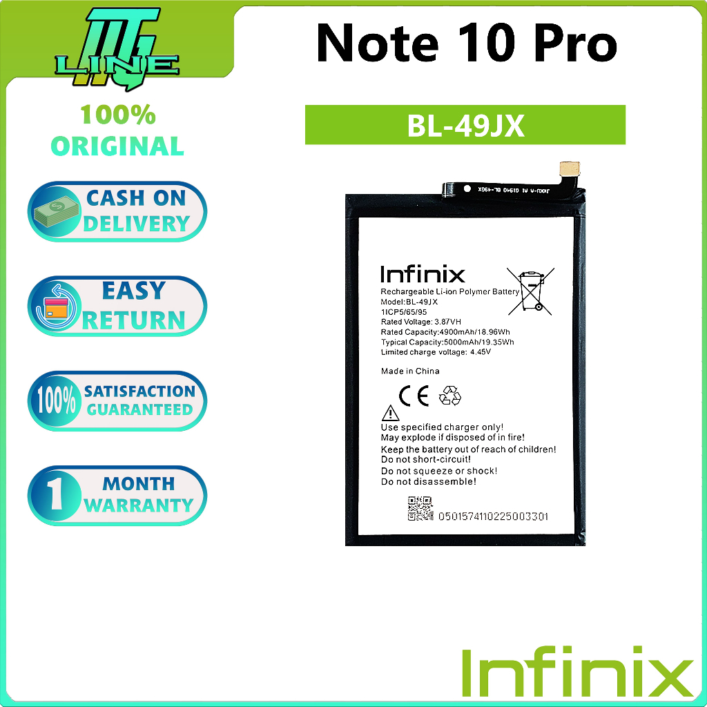 Battery for In.finix Note 10 Pro Battery BL-49JX 5000mAh Capacity ...