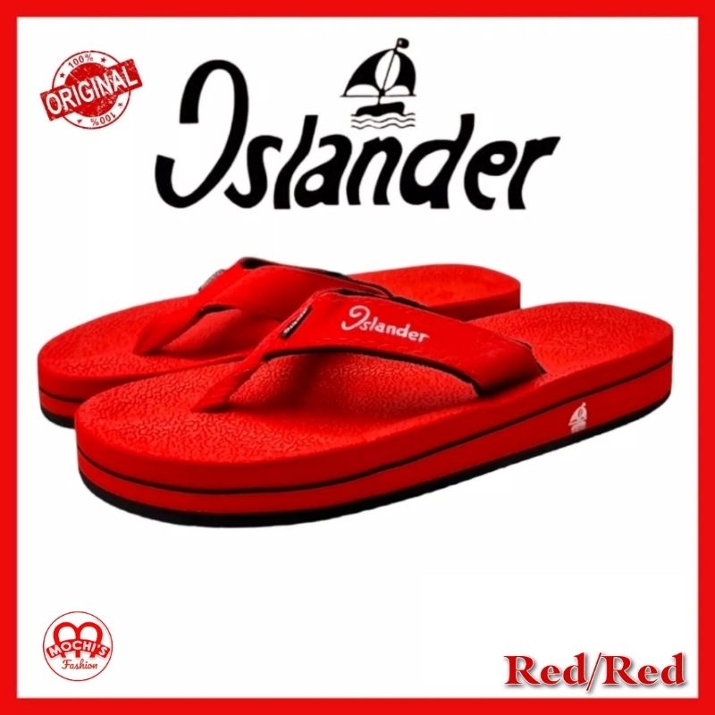 Islander 'Red/Red' Men's Authentic and Original summer rubber slippers ...