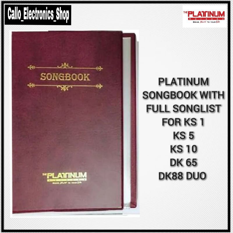 Platinum Songbook with Full Songlist for Platinum KS-1/KS-5/KS-10/DK 65/DK88 DUO(Songbook Only ...