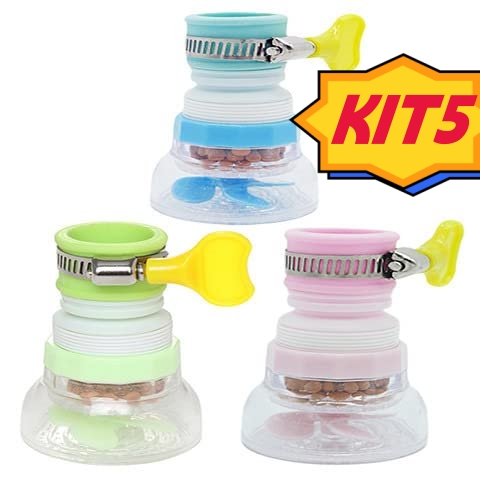 5 Unit Swivel Retractable Shower Nozzle 360° Water Filter Aerator ...