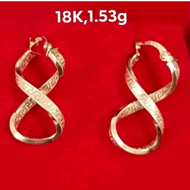 PAWNABLE REAL 18K SAUDI GOLD INFINITY EARINGS | Shopee Philippines