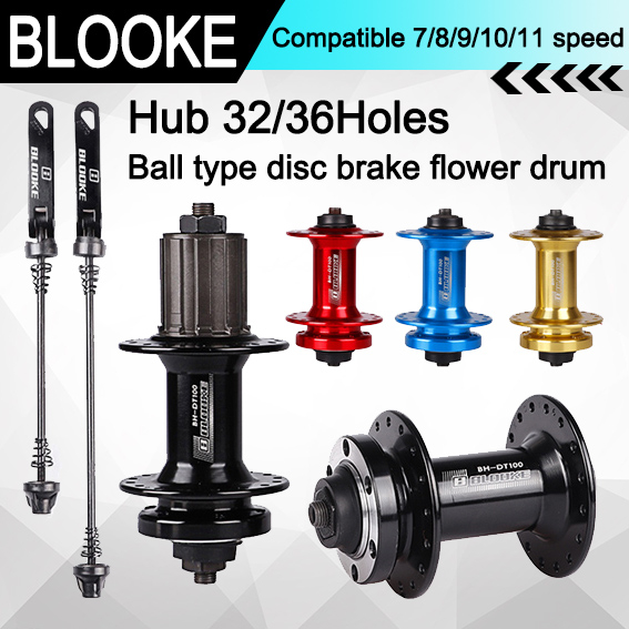 BLOOKE Hubs 32 Holes MTB Ball Bearing Aluminum Alloy Freehub Disc Hubs Bike Front/Rear Hub 36 ...
