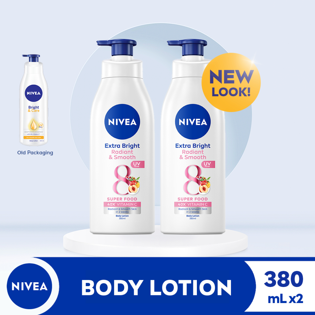 PACK OF 2 NIVEA Body Lotion Radiant and Smooth, Brightening Lotion for ...