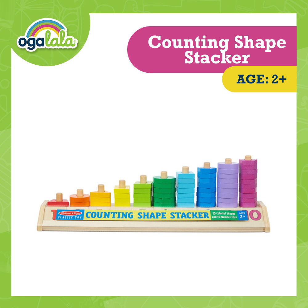 Melissa & Doug Sorting N Stacking Counting Shape Stacker | Shopee ...