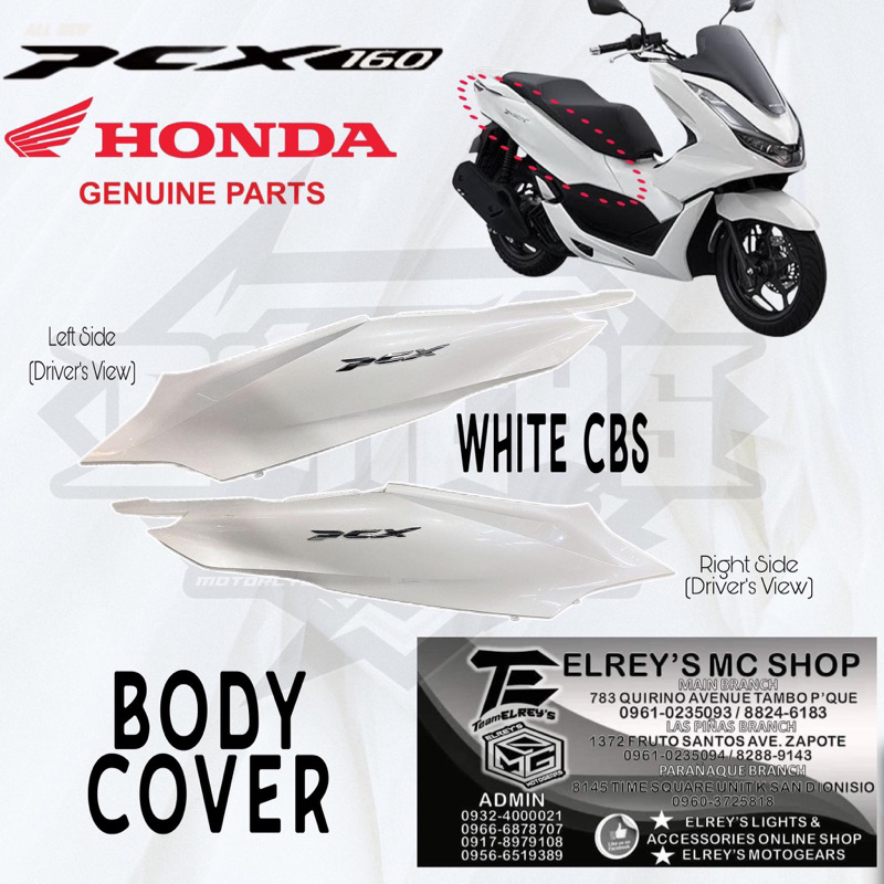 STOCK BODY COVER ( CBS MODEL ) FOR PCX 160 PEARL WHITE | Shopee Philippines