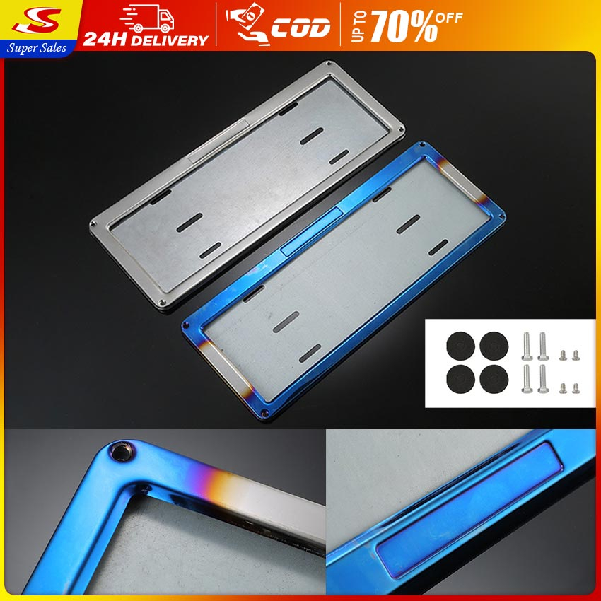 【SuperSales】Universal License Plate Steel Silver Metal Car License ...