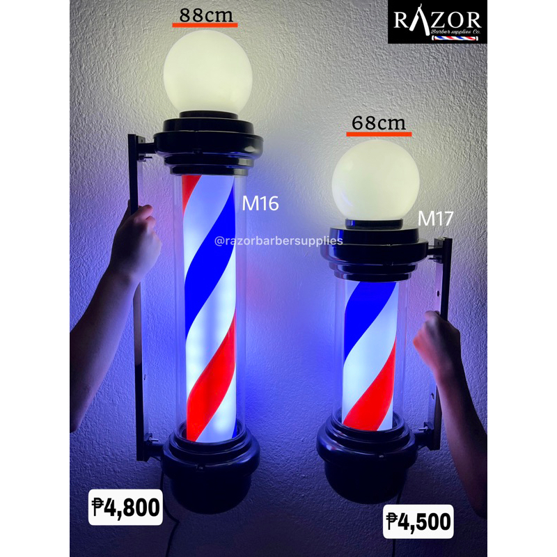 Barber Pole Light Barbershop Sign Barber Pole Light 88cm 68cm Razor ...