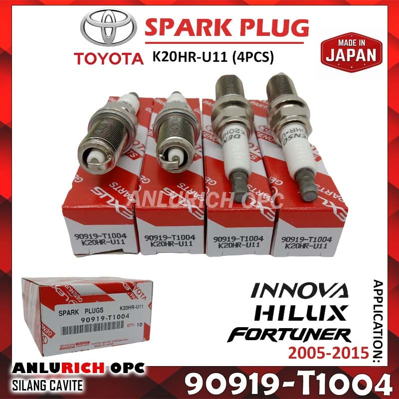 TOYOTA 4PCS Spark Plug for TOYOTA Innova, Hilux, Fortuner 2005-2015 PN ...
