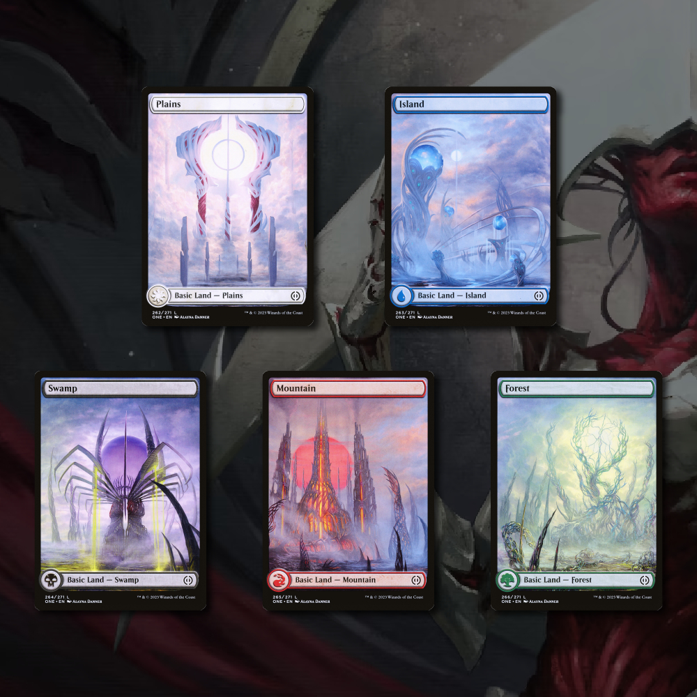 MTG Foil Full-Art Basic Lands Magic the Gathering Cards Phyrexia: All Will Be One (ONE) | Shopee ...