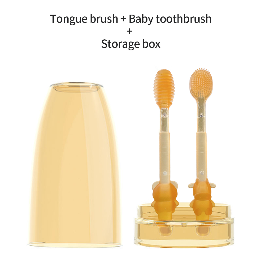 Lakoe 2Pcs Baby Oral Cleaner Baby Silicone Toothbrush Tongue Cleaner ...