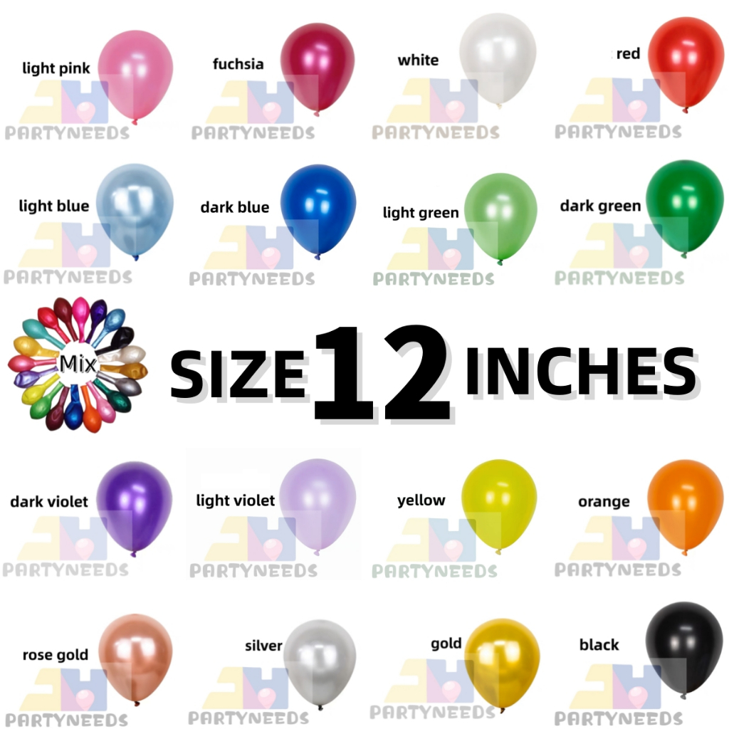25pcs size 12 inches metallic balloons for decoration birthday party ...