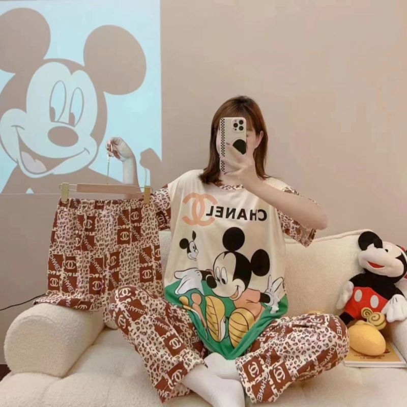 COD KOrean Sleepwear Character Print 3 in 1 Terno Pajama | Shopee ...