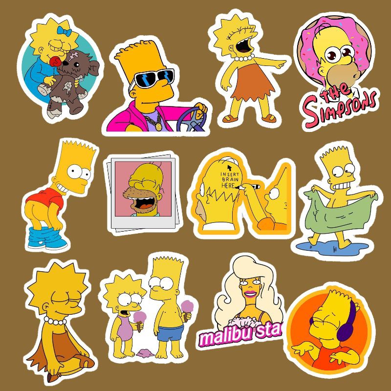 The Simpsons Waterproof VINYL Sticker Glitter Finish | arastudios ...