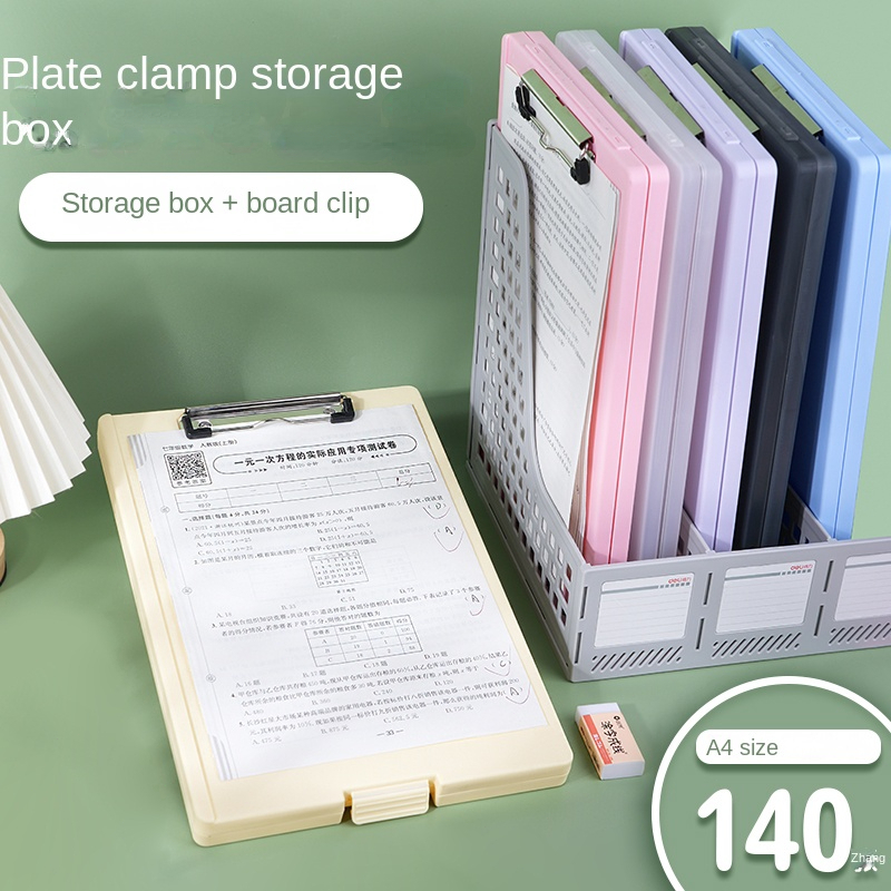 2 IN 1 Clipboard With Storage A4/Long File Organizer Folder PP File Box ...