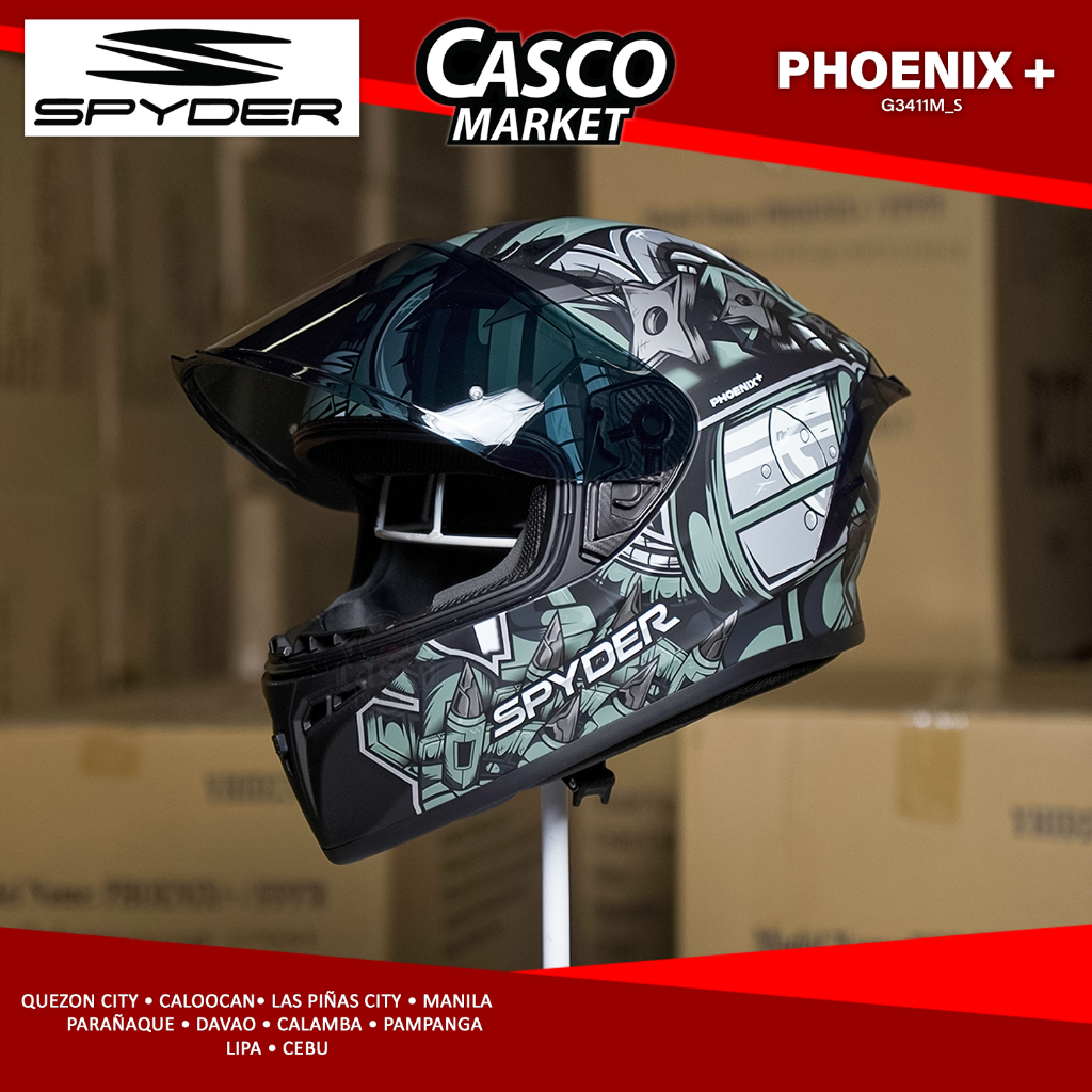 SPYDER PHOENIX+ G KAISEN FULL FACE SINGLE VISOR MOTORCYCLE HELMET ...
