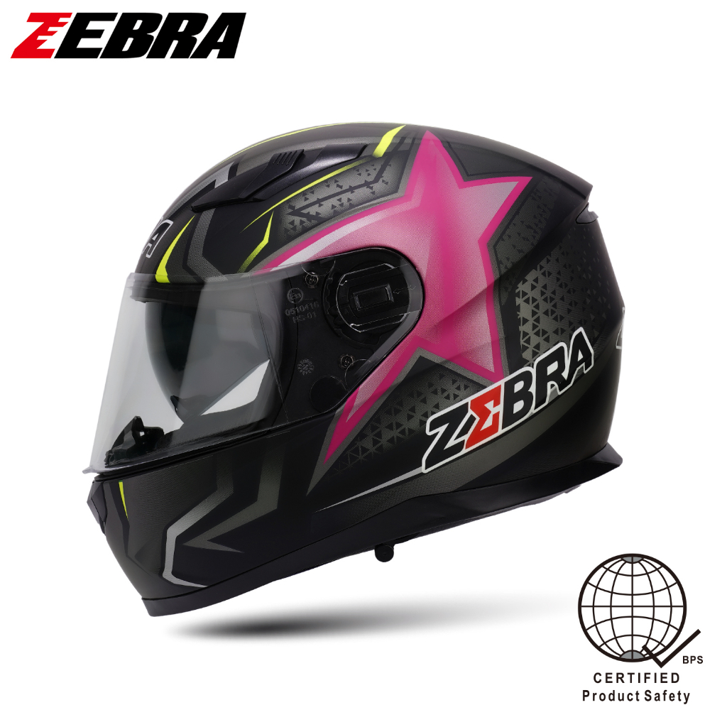 Zebra 763 Star With Design Full Face Helmet Dual Visor Motorcycle ...