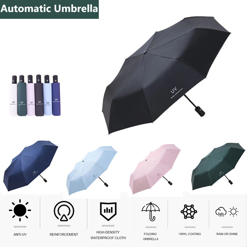 Foldable UV Automatic Black Coating Umbrella Anti-UV Sun/Rain Windproof ...