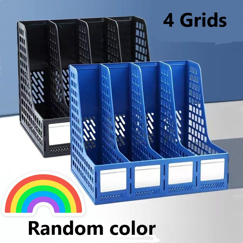 Office File Holder 4 Divider and 3 Divider Desktop Storage Plastic File ...
