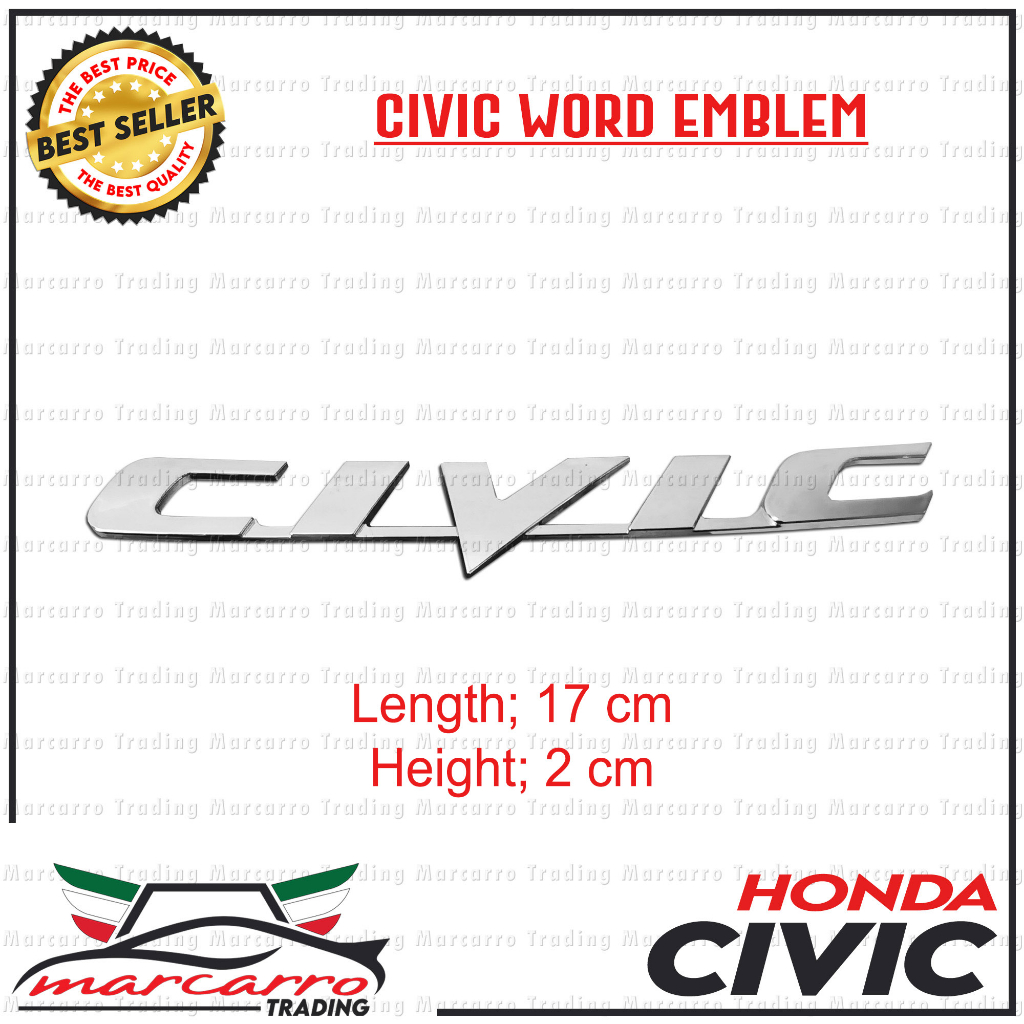 Honda CIVIC Word 2003-2021 Trunk Emblem Chrome | Shopee Philippines