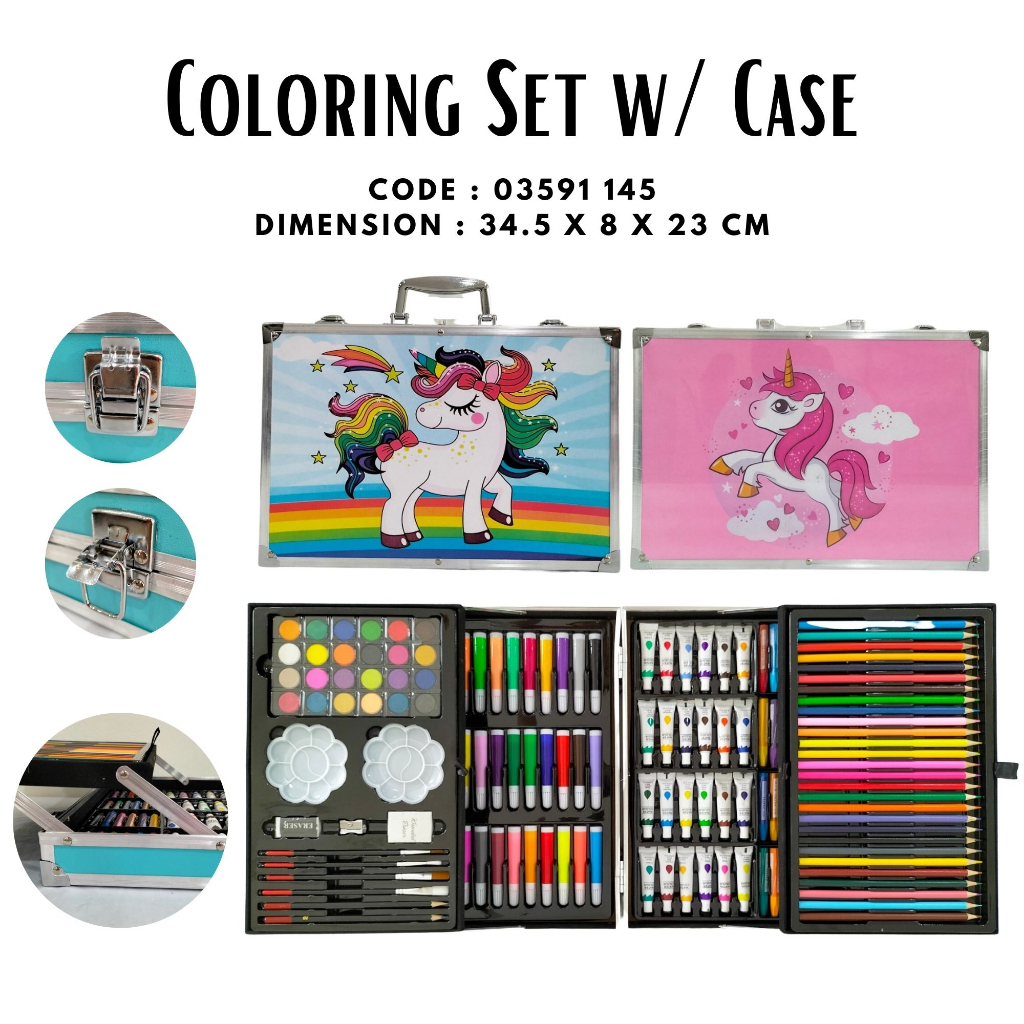 145 COLORING SET W/ CASE/COLORING SET FOR KIDS/COLORING SET/145PCS PER ...