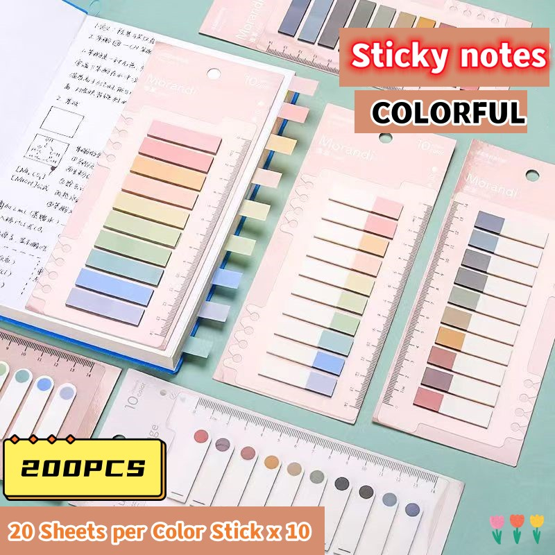 Sticky notes PVC label loose leaf index post it note memo pad solid ...