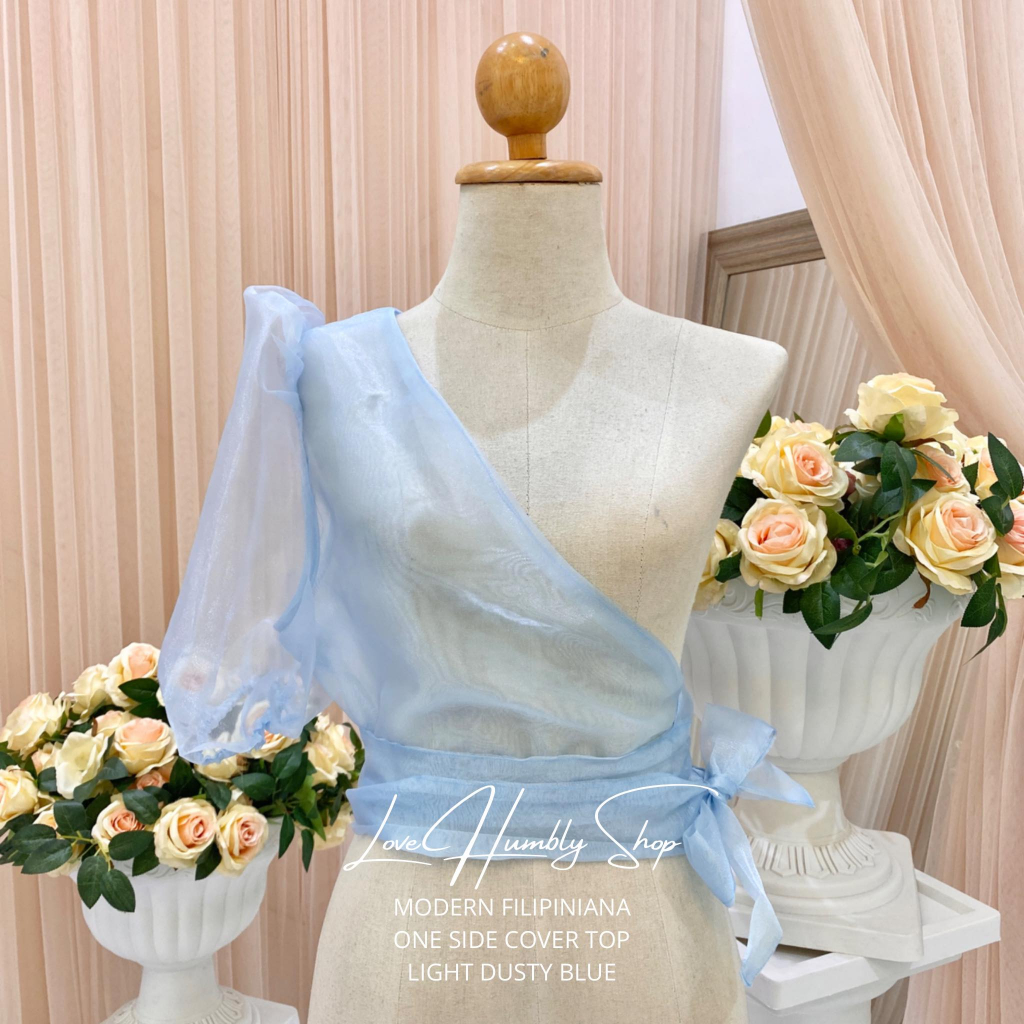MODERN FILIPINIANA ONE SIDE COVER TOP | Shopee Philippines