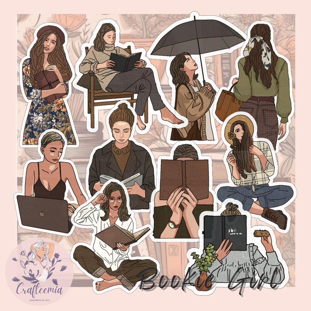 Bookie Girl Stickers for Planner/Journal Scrapbook (Die cut sticker ...