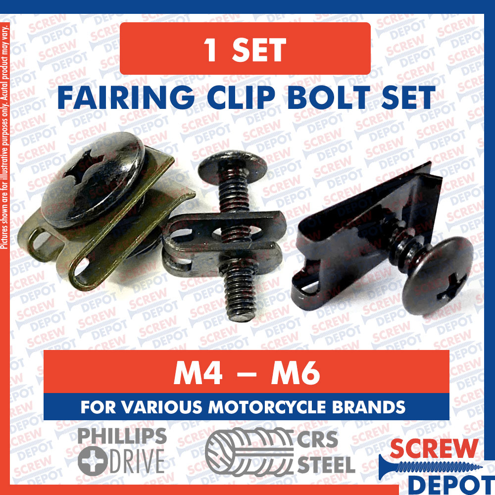 1PAIR M4 M5 M6 Body Cover Bolt Clip Set Fairing ( Screw Depot ...