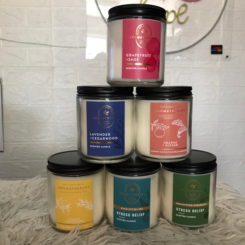 Bath & Body Works Aromatherapy Scented Candle Single wick | Shopee ...
