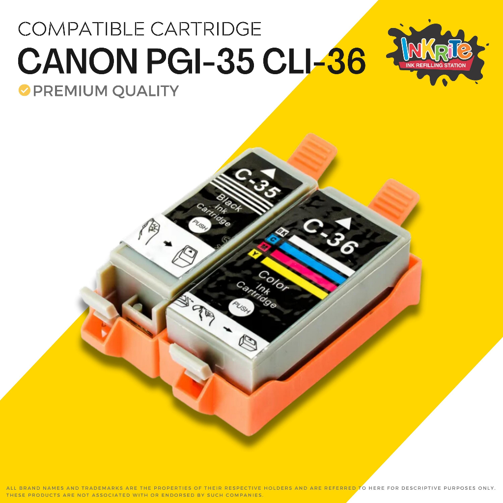 Inkrite Compatible Cartridge Canon PGI35 CLI36 for Canon Pixma iP100 ...