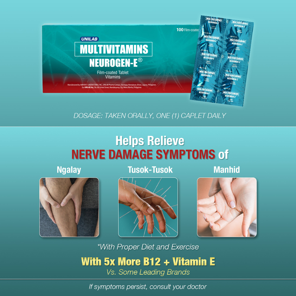 Unilab Neurogen E with Vitamin E and B Complex 12 Tablets - Relief from Nerve Damage | Shopee ...