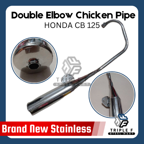 BRAND NEW | HONDA CB 125 Double Elbow Chicken Pipe (Triple F Steel Mart ...