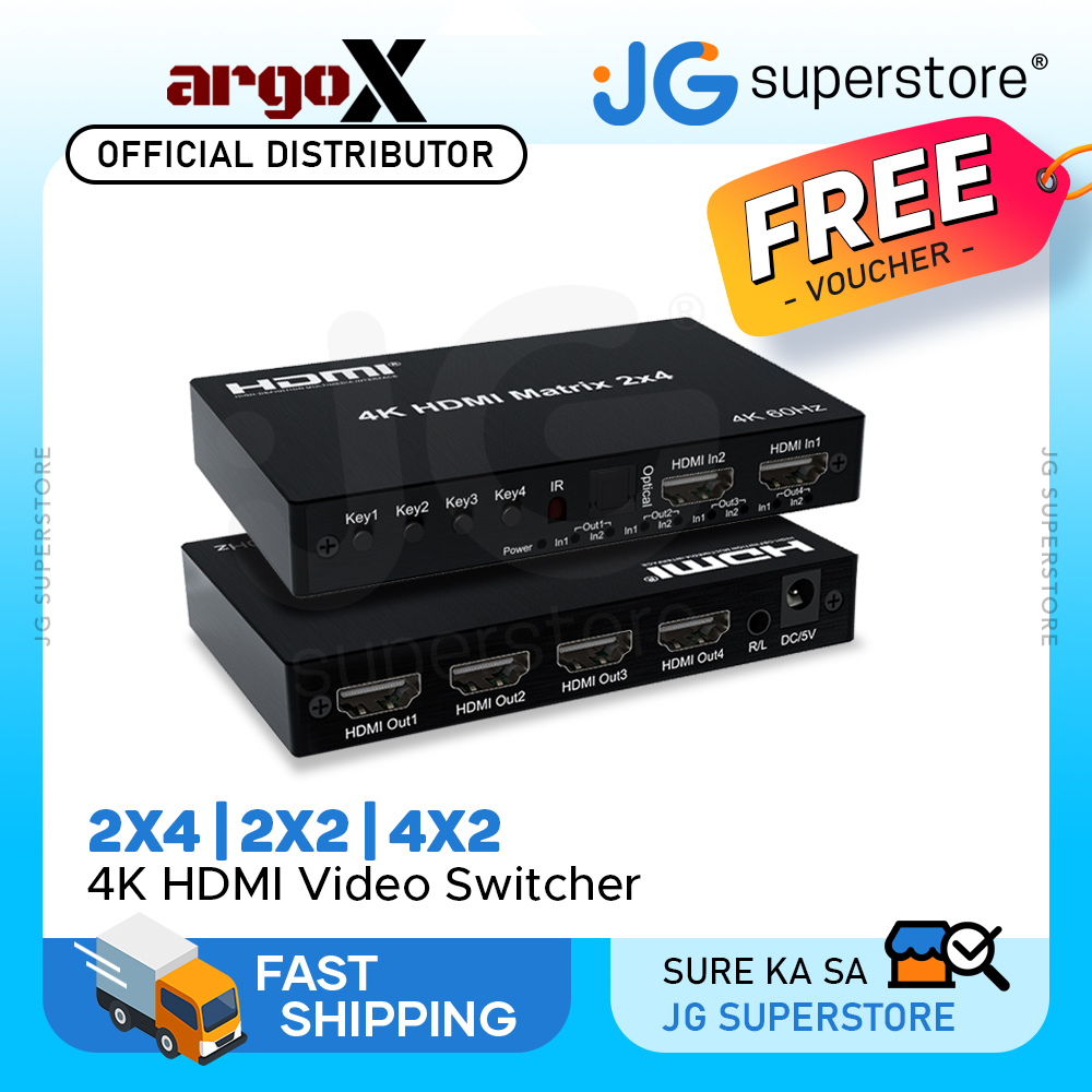ArgoX 4K 60Hz HDMI Matrix 4x2 / 2x2 / 2x4 Audio Video Switch Splitter ...