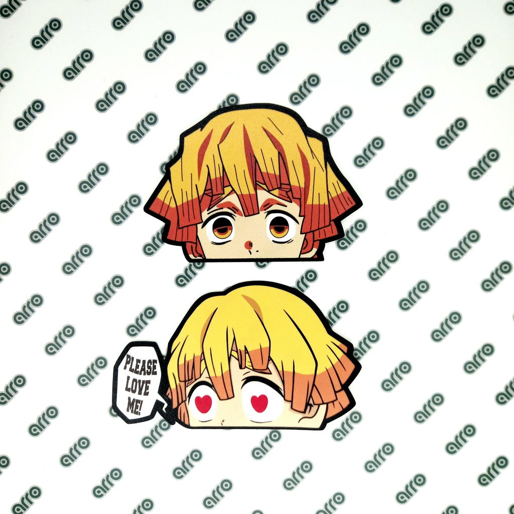 Zenitsu | Demon Slayer | Anime Peeker Sticker For Aquaflask , Laptop ...