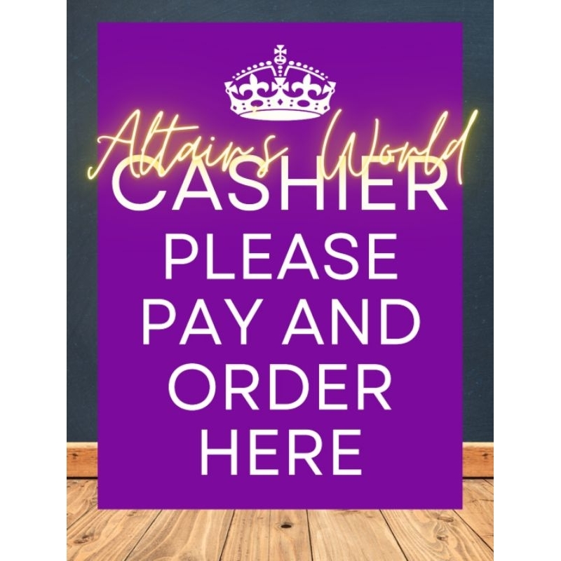 Cashier Signage / Order Here Signage / Pay Here Sign Laminated Signage ...