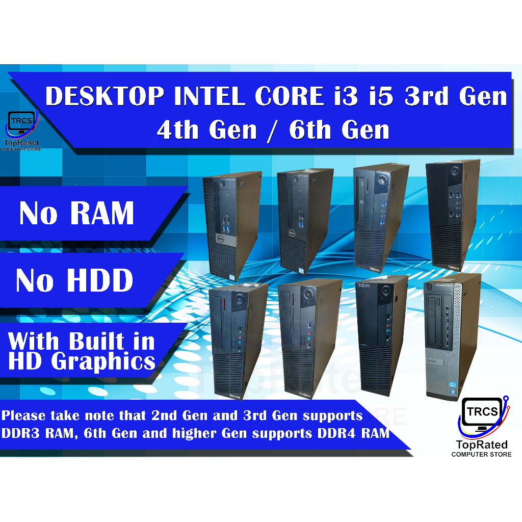 Desktop Computer Slim type (Branded) i3 i5 3rd 4th 6th Gen No RAM No ...