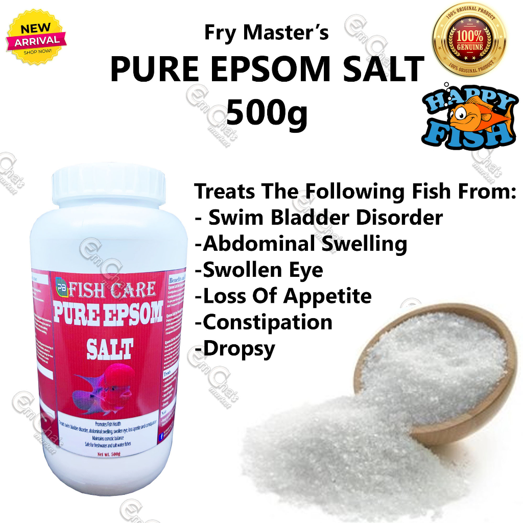 Fry Master Large Bottle 500g Pure Epsom Salt Fish Treatment (Fmed) For ...