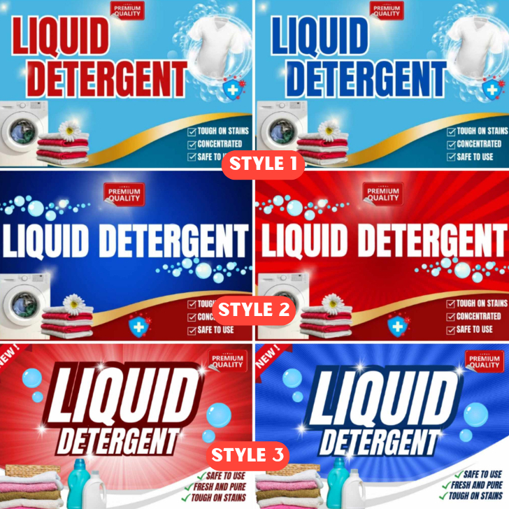 10 PCS LIQUID DETERGENT STICKER LABEL (GENERIC) | Shopee Philippines