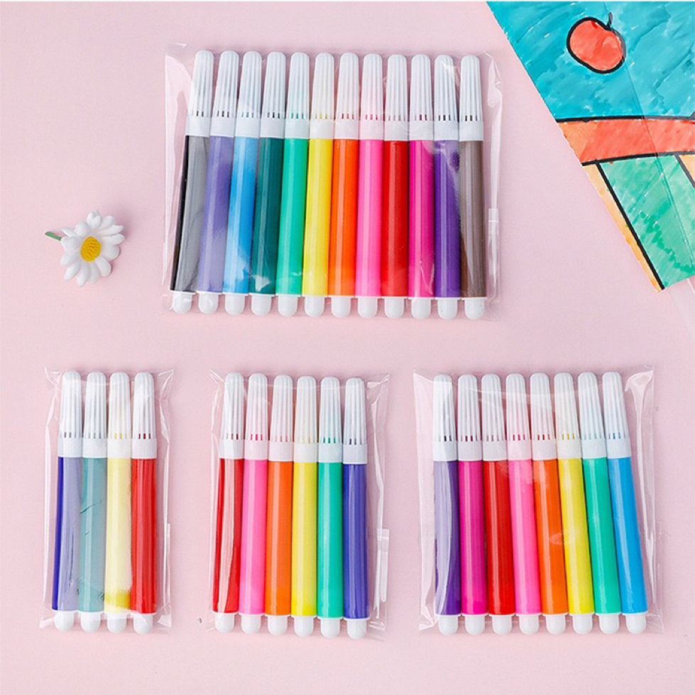 Mini Watercolor Pen 4/6/8/12 Color Kindergarten Washable Art Painting ...