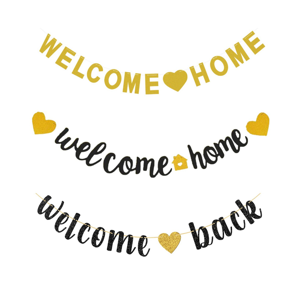 D124 Party Decorations | WELCOME HOME WELCOME BACK Letter Foil Balloons ...