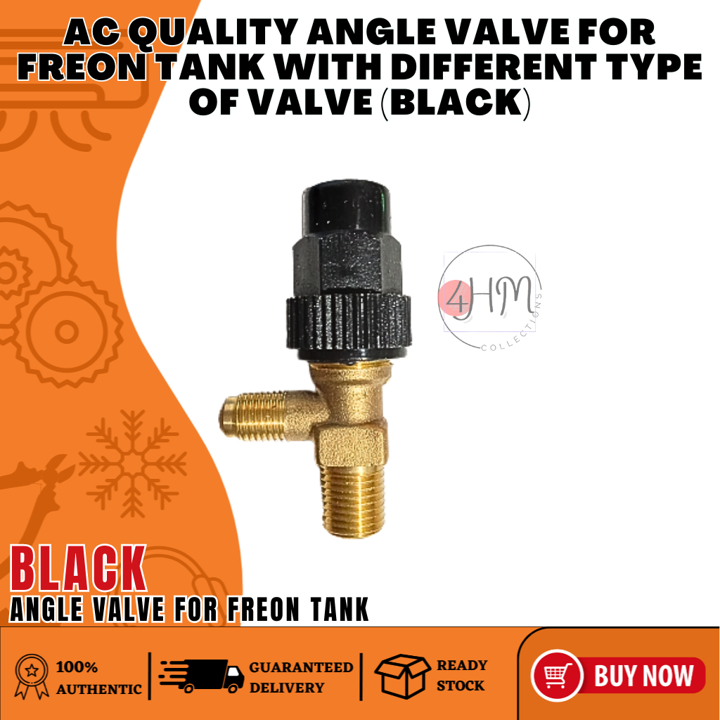 4HMC AC Angle Valve FOR FREON TANK WITH DIFFERENT TYPE OF VALVE (BLACK ...