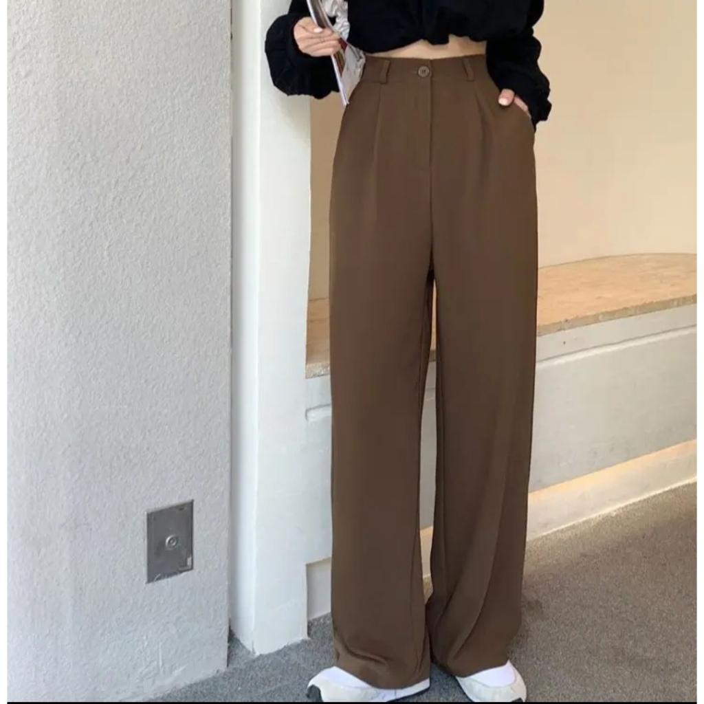 Kinwoo one size and M-2XL size suit pants high waist slimming elastic ...