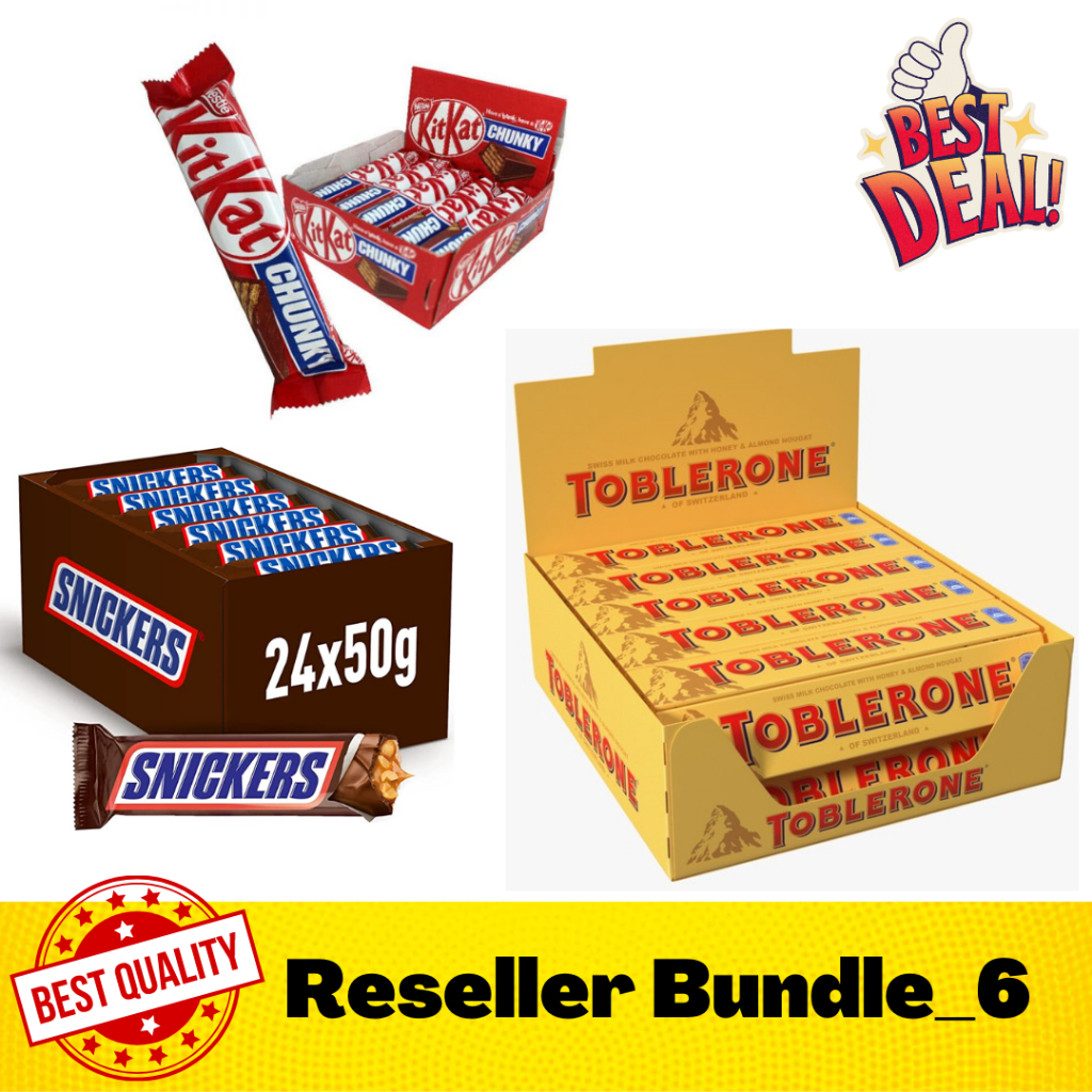 Reseller Bundle_6 (Toblerone, Kitkat chunky and Snickers) | Shopee ...