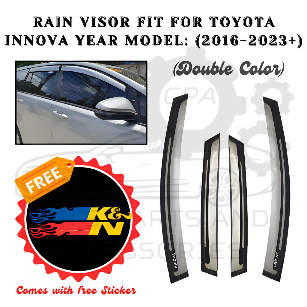 OC RAIN VISOR For TOYOTA INNOVA 2016 2017 2018 2019 2020 2021 2022 ...