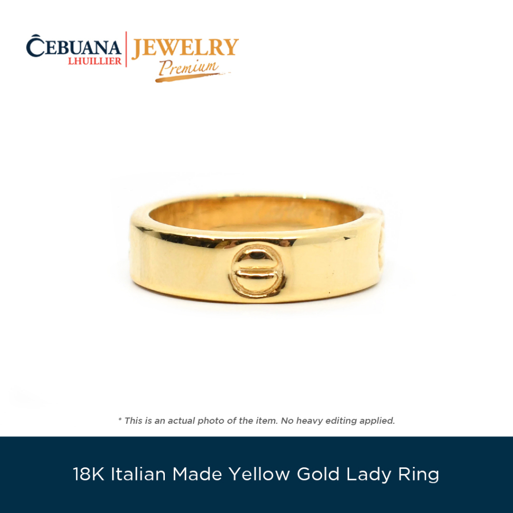 18K Italian Made Yellow Gold Lady Ring | Shopee Philippines